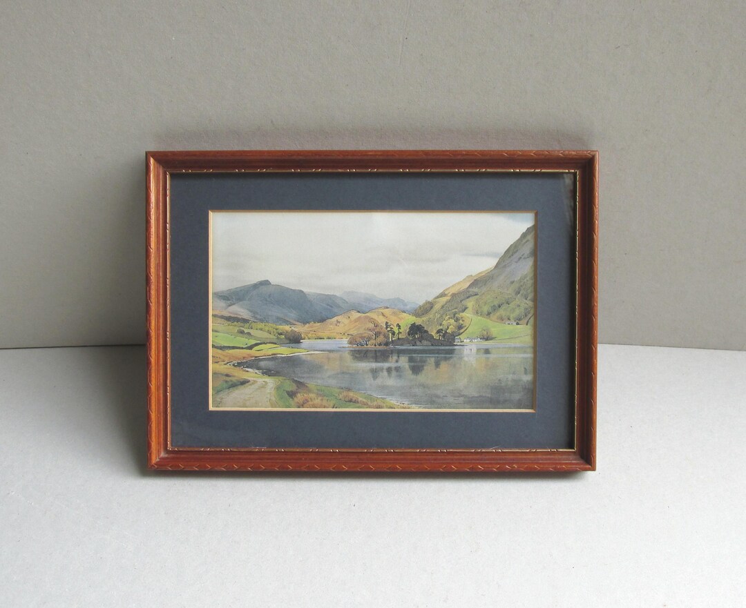Vintage Framed Lake District Art Print, Rydal Water Nab Cottage, Small ...