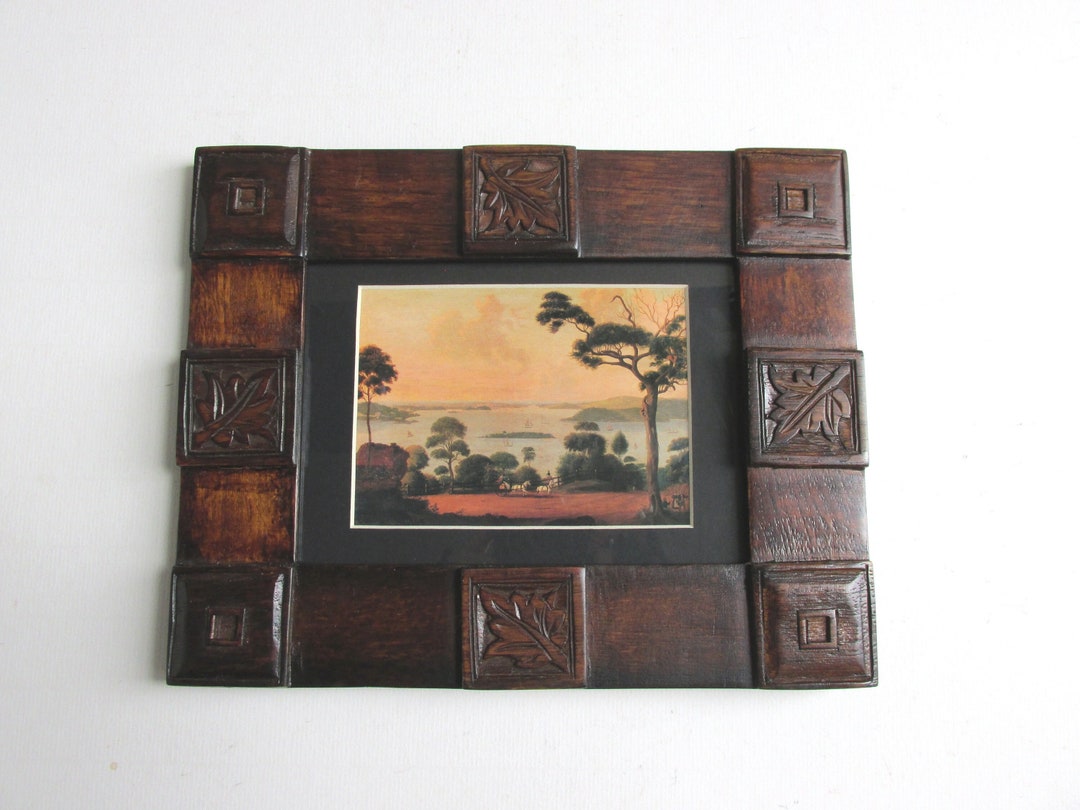 Vintage Framed Sydney Harbour Miniature Print, Landscape Artwork by ...
