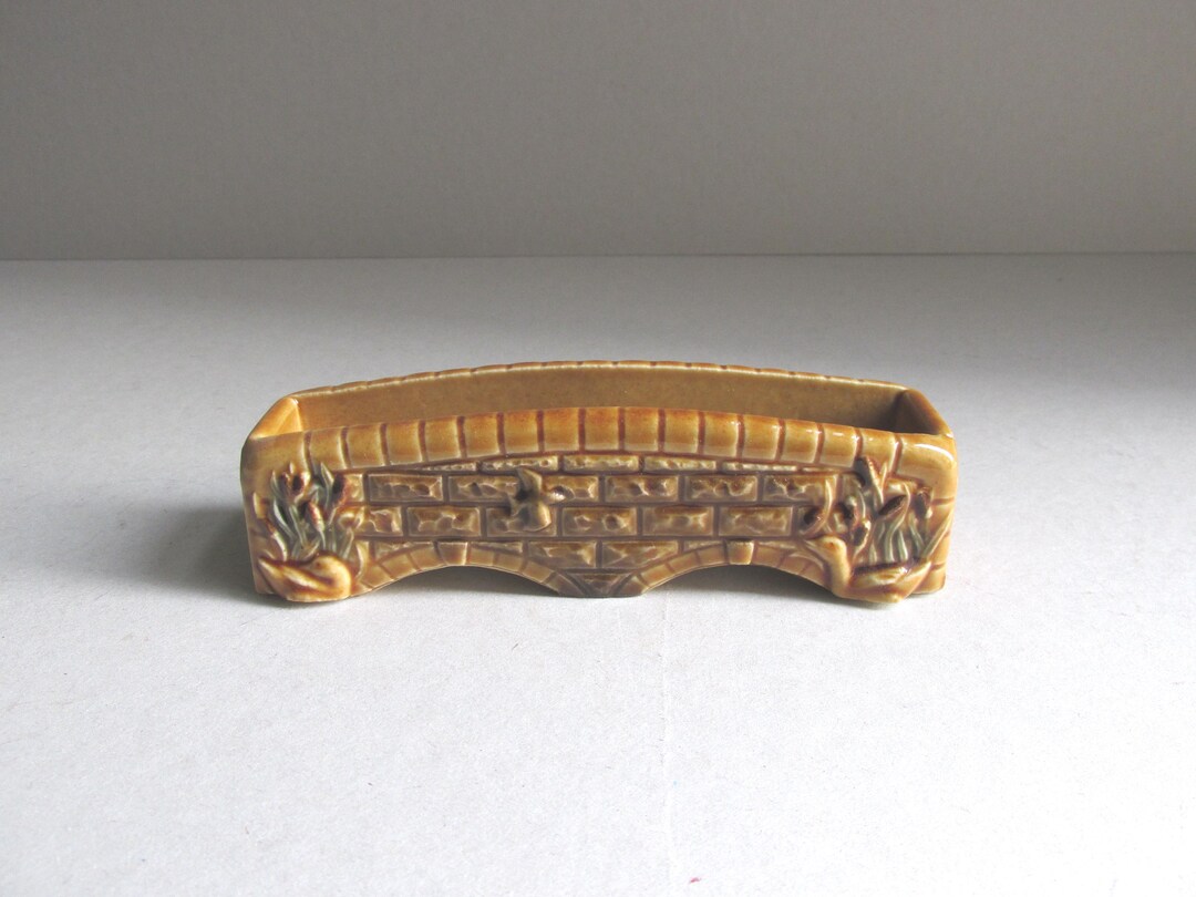 Vintage Wade Pottery Small Bridge Ornament, Brown With Ducks and Birds ...