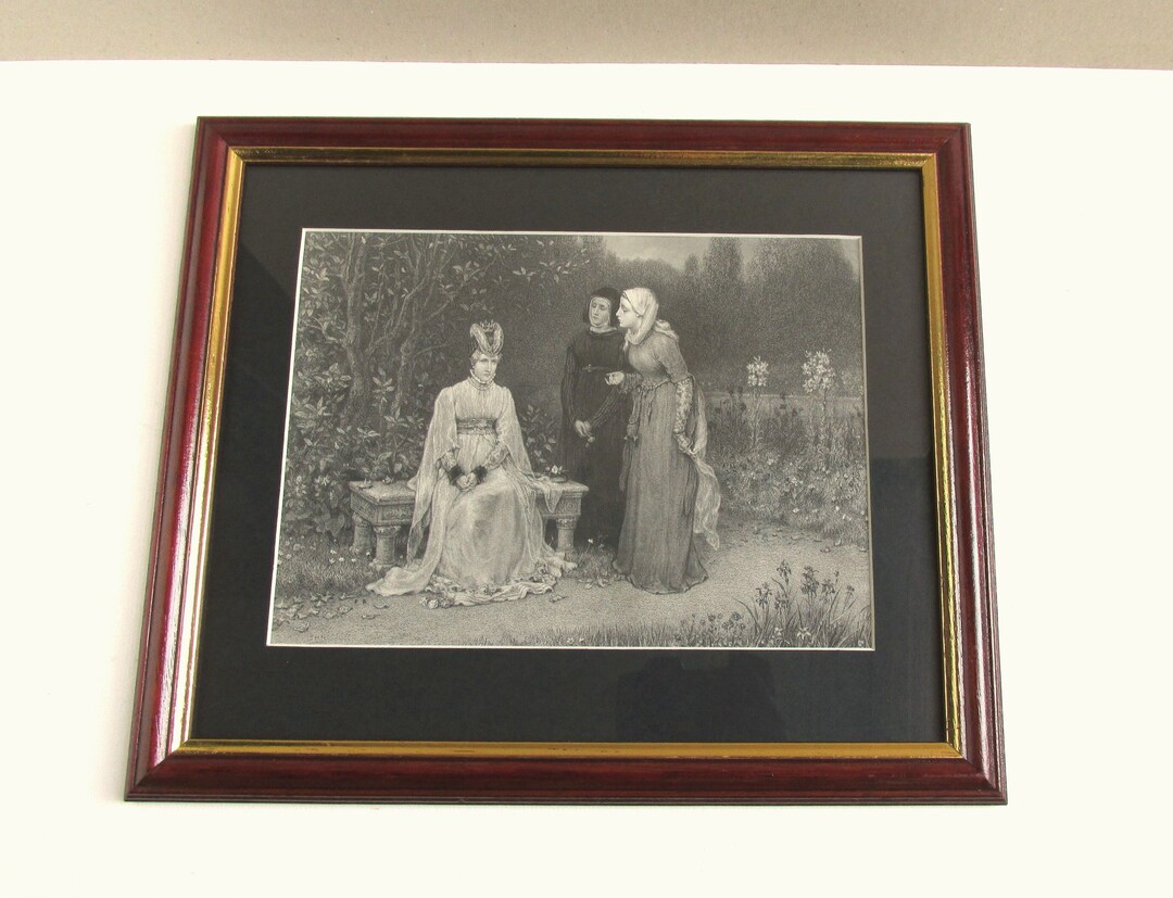 Antique Queen Isabella & Ladies king Richard II Shakespeare Engraving ...