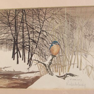 Kingfisher in Winter by Robert Manly Hand-signed Small - Etsy