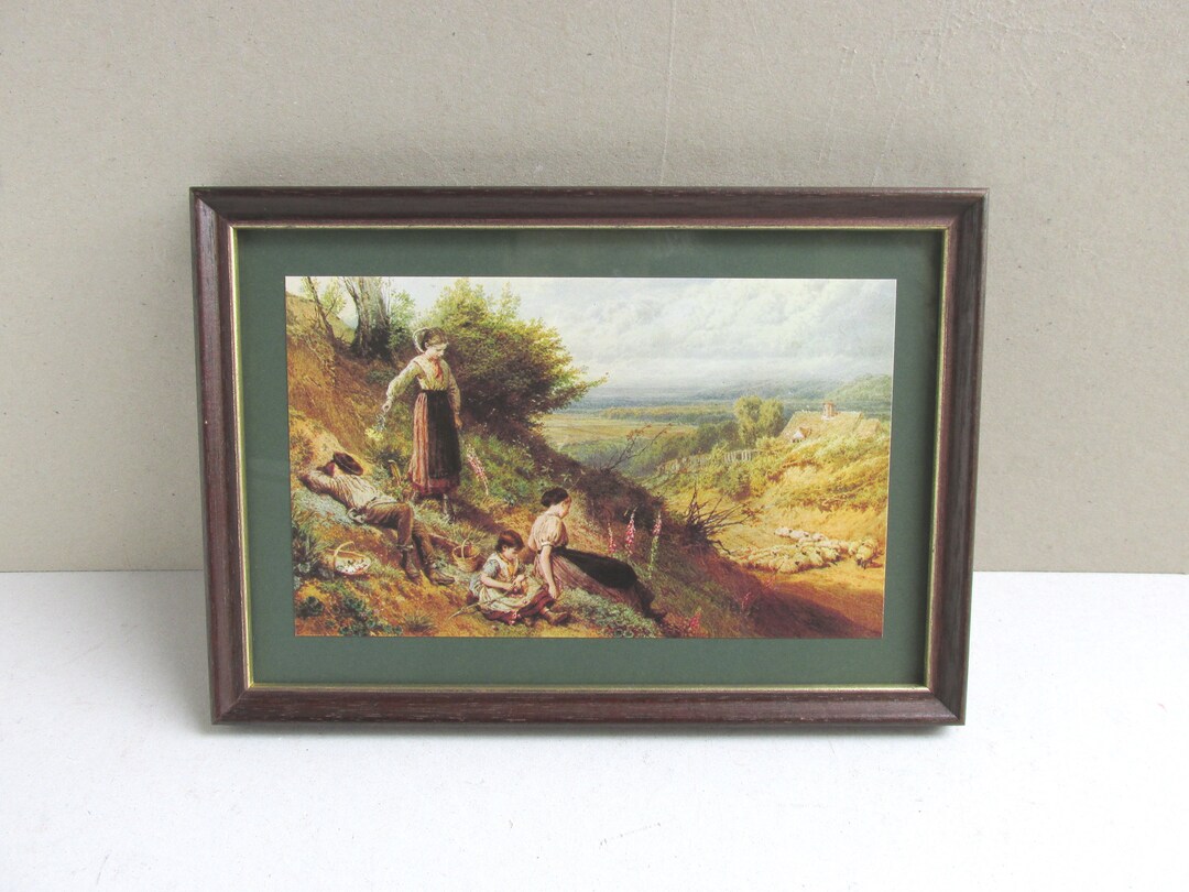Myles Birket Foster 'the Hillside' 1800s: Small Vintage Art Print in ...