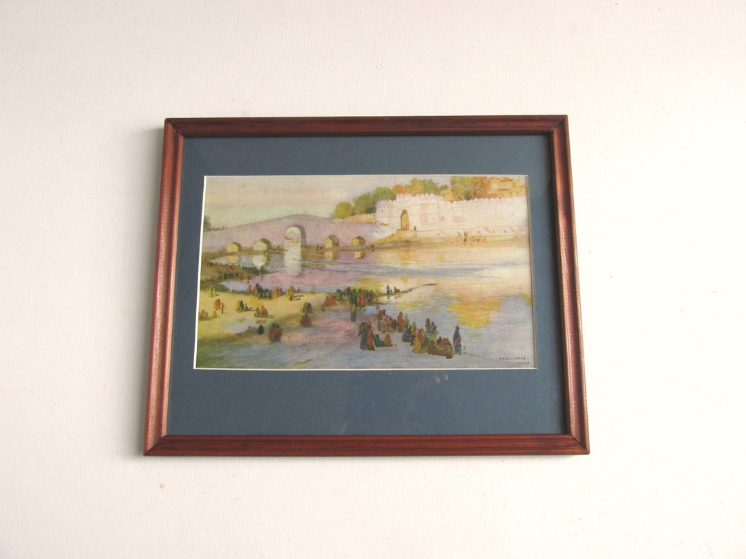 Antique Udaipur Bridge India Art Print by Cecil Leonard Burns b 1863 in ...