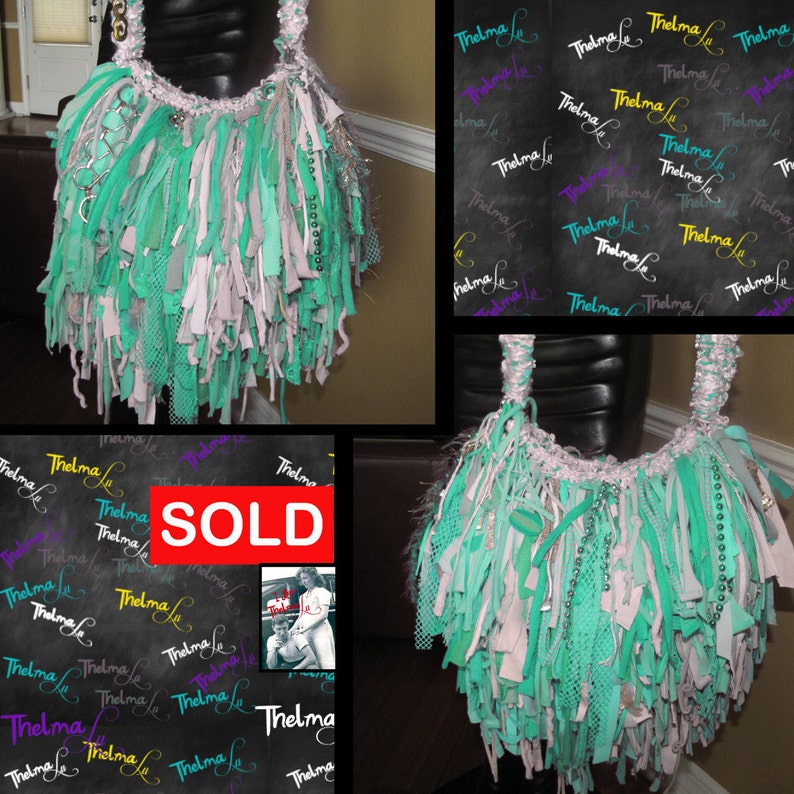 Green Fringe Handbag Upcycled Fringe HandbagCustom MadeOne | Etsy