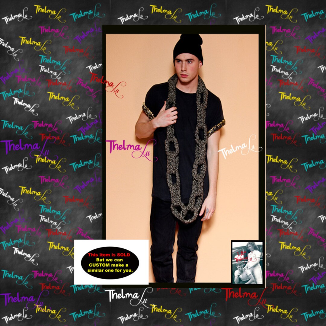 Handmade Scarf,chain Link Scarf,crochet Scarf,long Scarf,unique Scarf ...