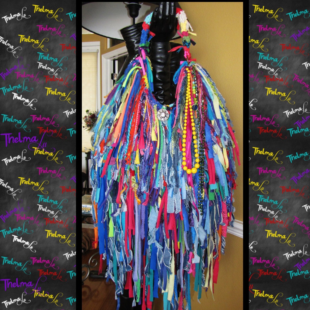 Large Fringe Purse,long Fringe Bag,rag Bag,custom Fringe Bag,handmade ...