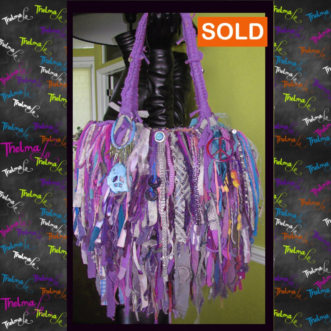 Funky Hippie Purple Ultra Fringe Handbag Bright Colored ,recycled ...
