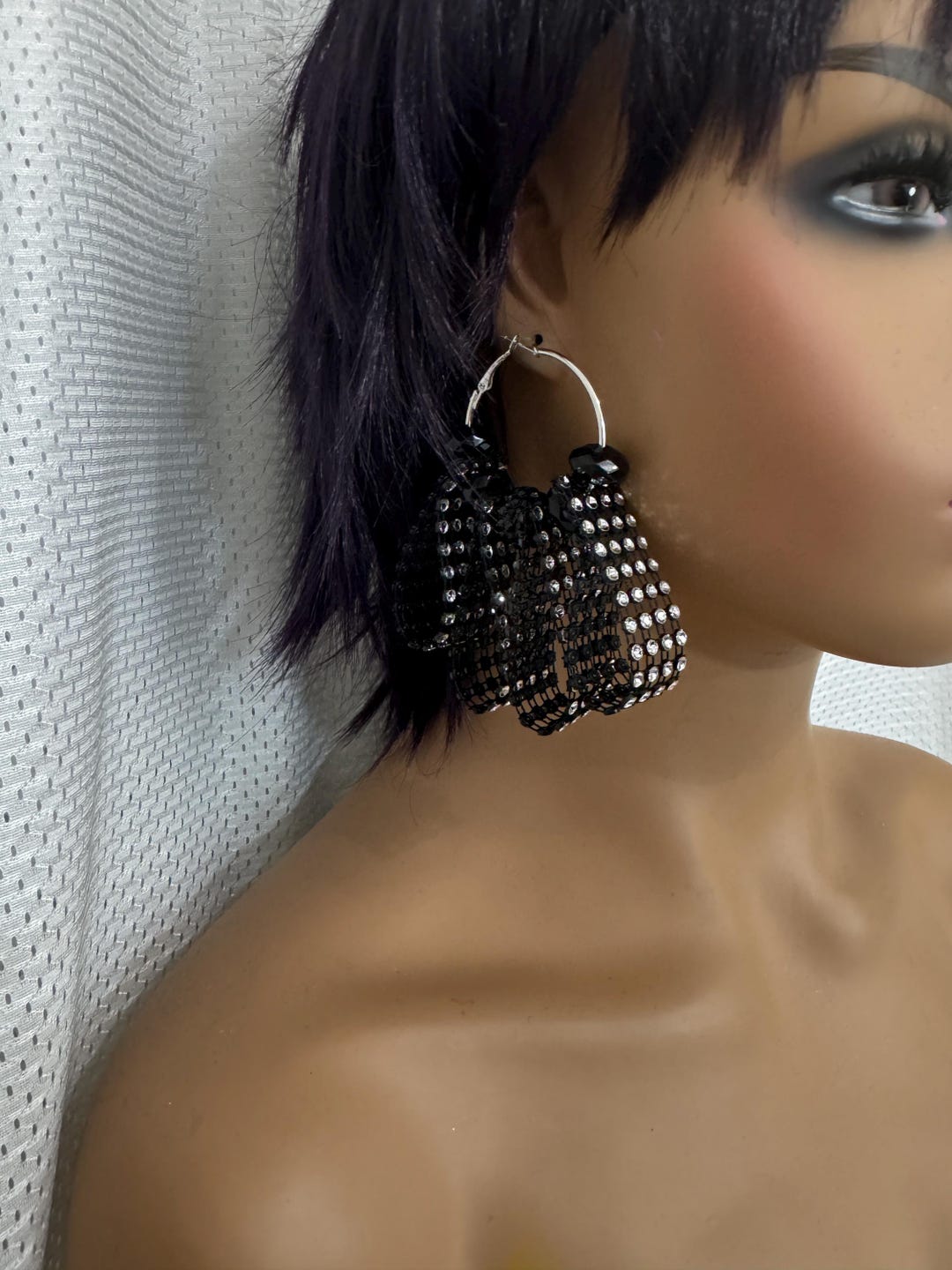 Rhinestone Ribbon Earrings,bling Earring,sparkle Earring,bold Earring ...