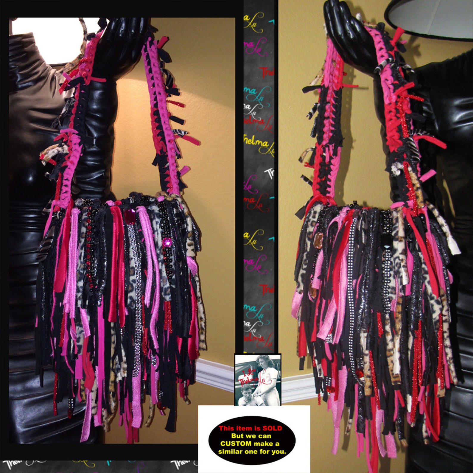 Funky Fringe Bagleopardblingrhinestonesrag Fringe - Etsy