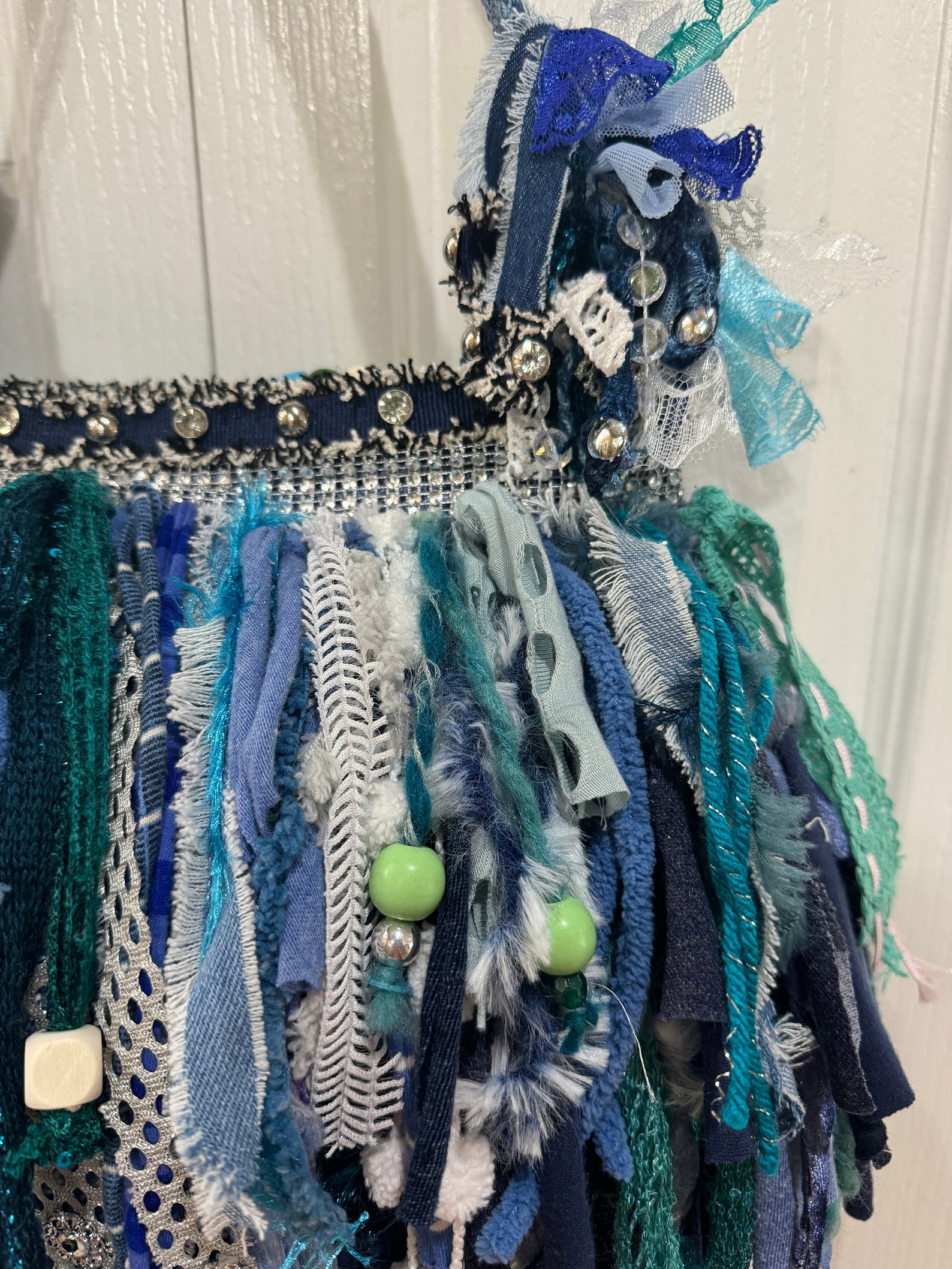 Deep Blue Bag,fringed Handbag,custom Fringe Bag,fabric Fringe Bag ...