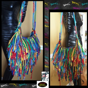 Hippie Fringe Bag,tye Dye Handbag,custom Made Purse,recycled Rag Bag - Etsy