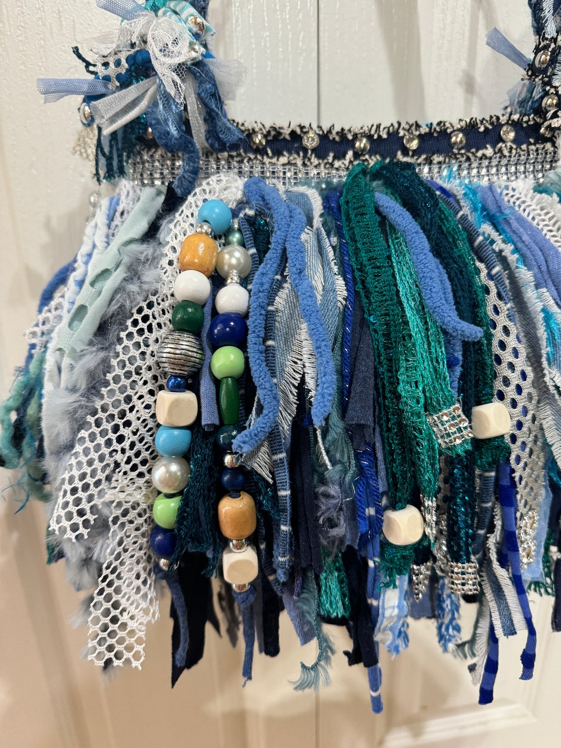 Deep Blue Bag,fringed Handbag,custom Fringe Bag,fabric Fringe Bag ...