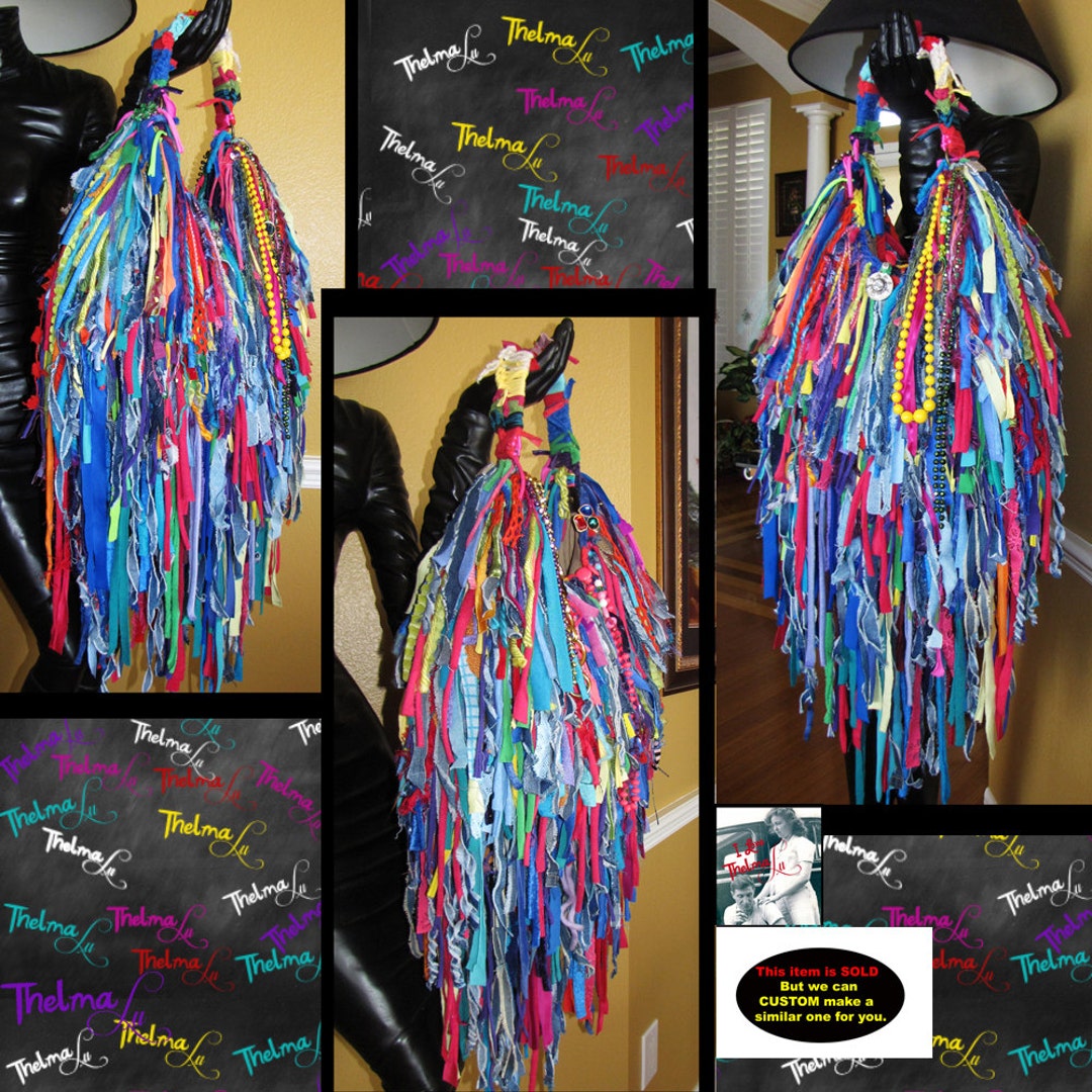 Large Fringe Purse,long Fringe Bag,rag Bag,custom Fringe Bag,handmade ...
