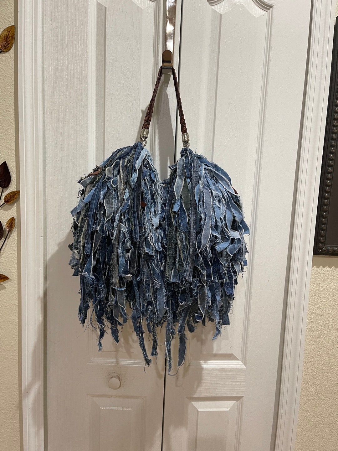 Distress Fringe Bag,fringe Denim Bag,denim Jean Bag,distress Denim Bag ...