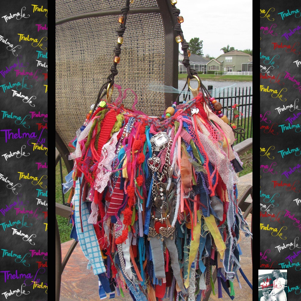 Custom Rag Bag,fringe Handbag,unique Fringe Purse,one of a Kind,funky ...