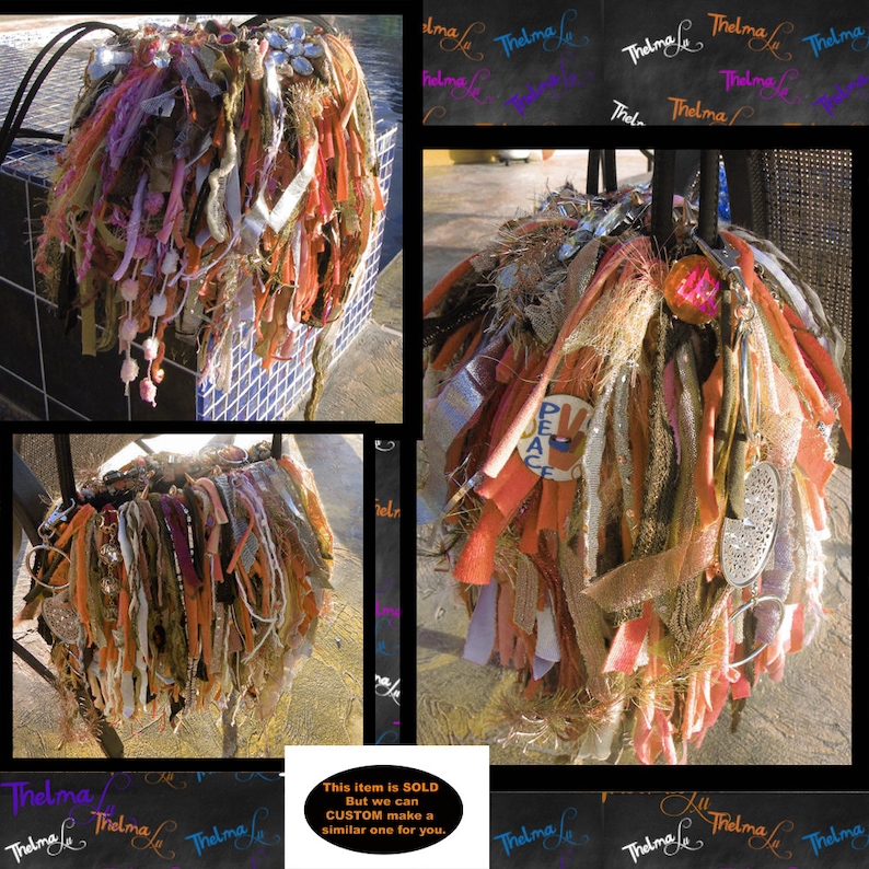 Upcycled Fringe Handbag rag Scrap Custom Made One of A - Etsy