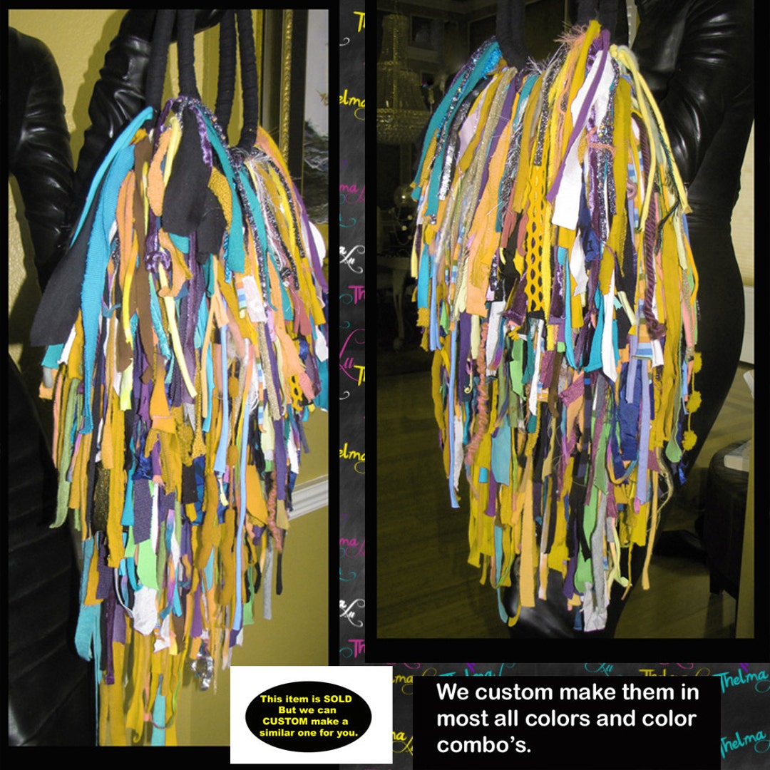 Upcycled Handmade Fringe Purse Multi Colored,custom Made,unique,one of ...