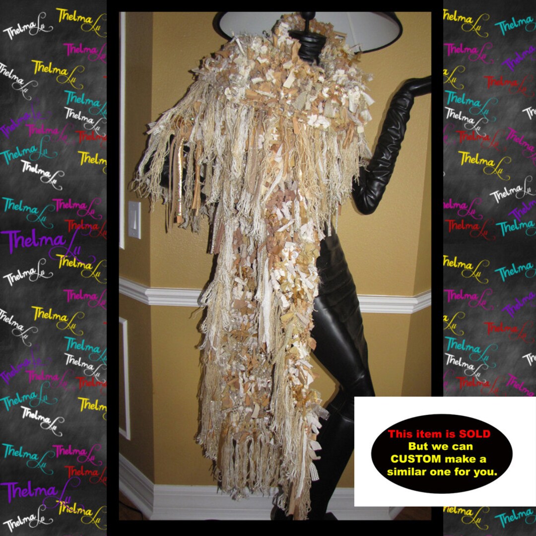 Handmade Rag Scarf, Elegant Fringe Wrap, Custom Fabric Shawl - Etsy