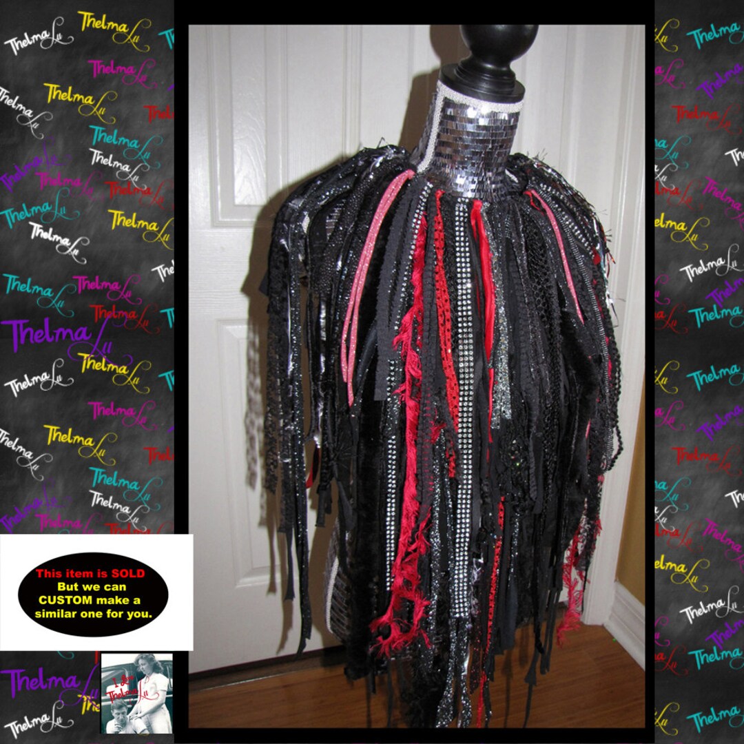 Red and Black,fringe Necklace,fringe Collar,bling,necklace,fringe Neck ...
