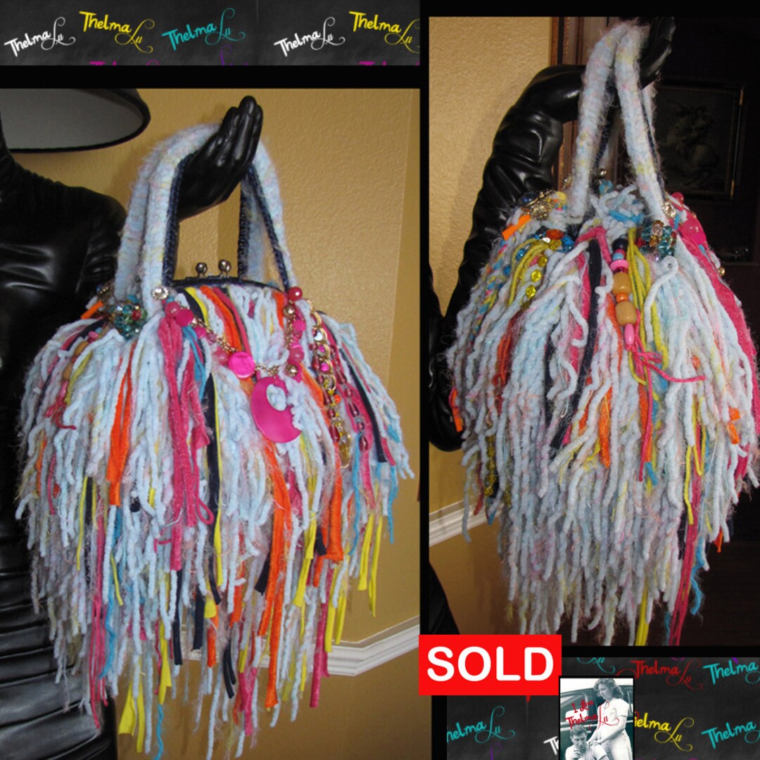 Whimsical,upcycled Fringe Bag,handmade Purse,unique Purse,funky ...