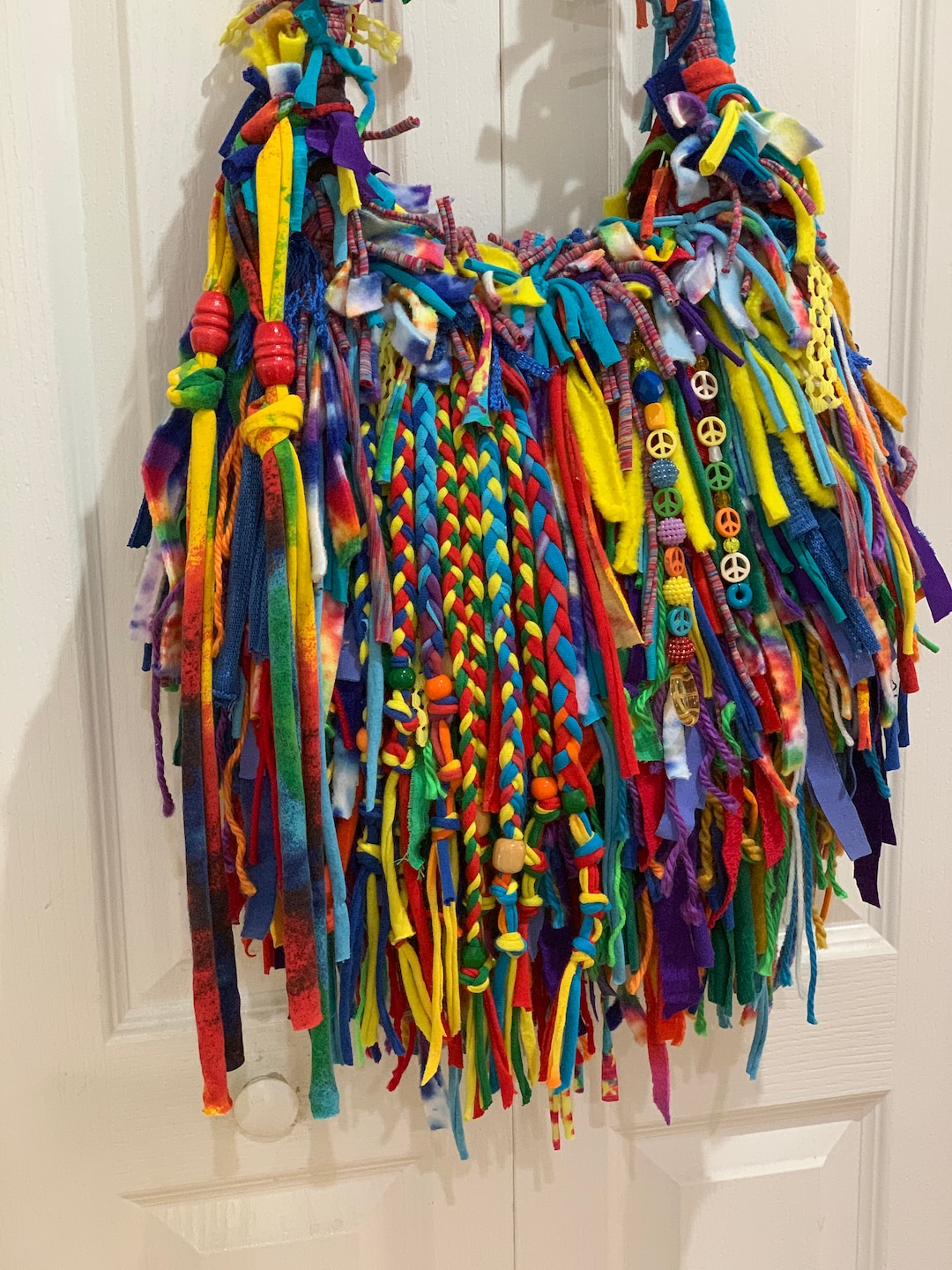 Hippie Fringe Bag,tye Dye Purse,fringe Dye Tie Bag,peace, Beaded Bag ...
