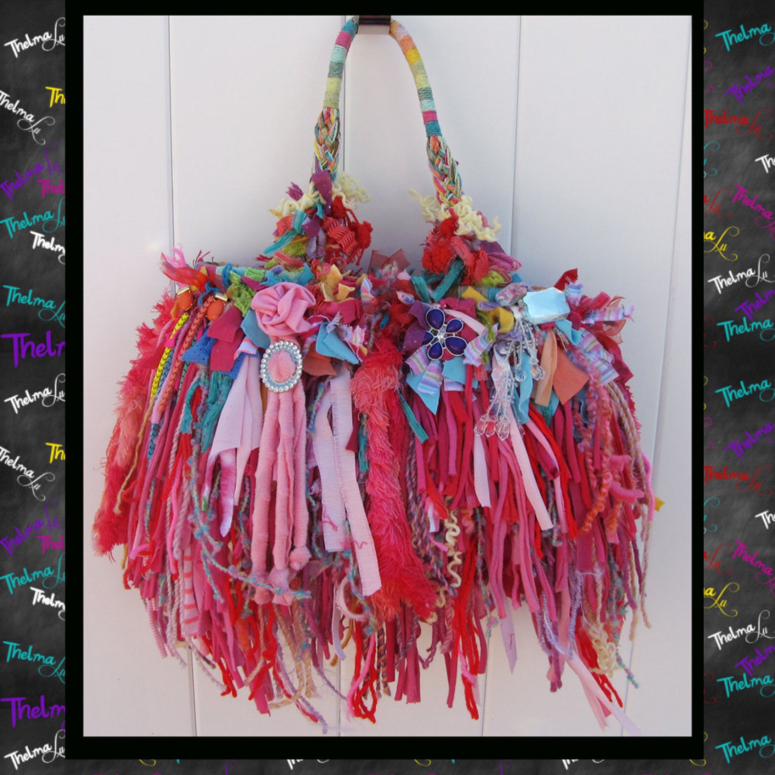 Custom Fringe Bag,one of a Kind,unique,jeweled Handbag,rhinestone Purse ...
