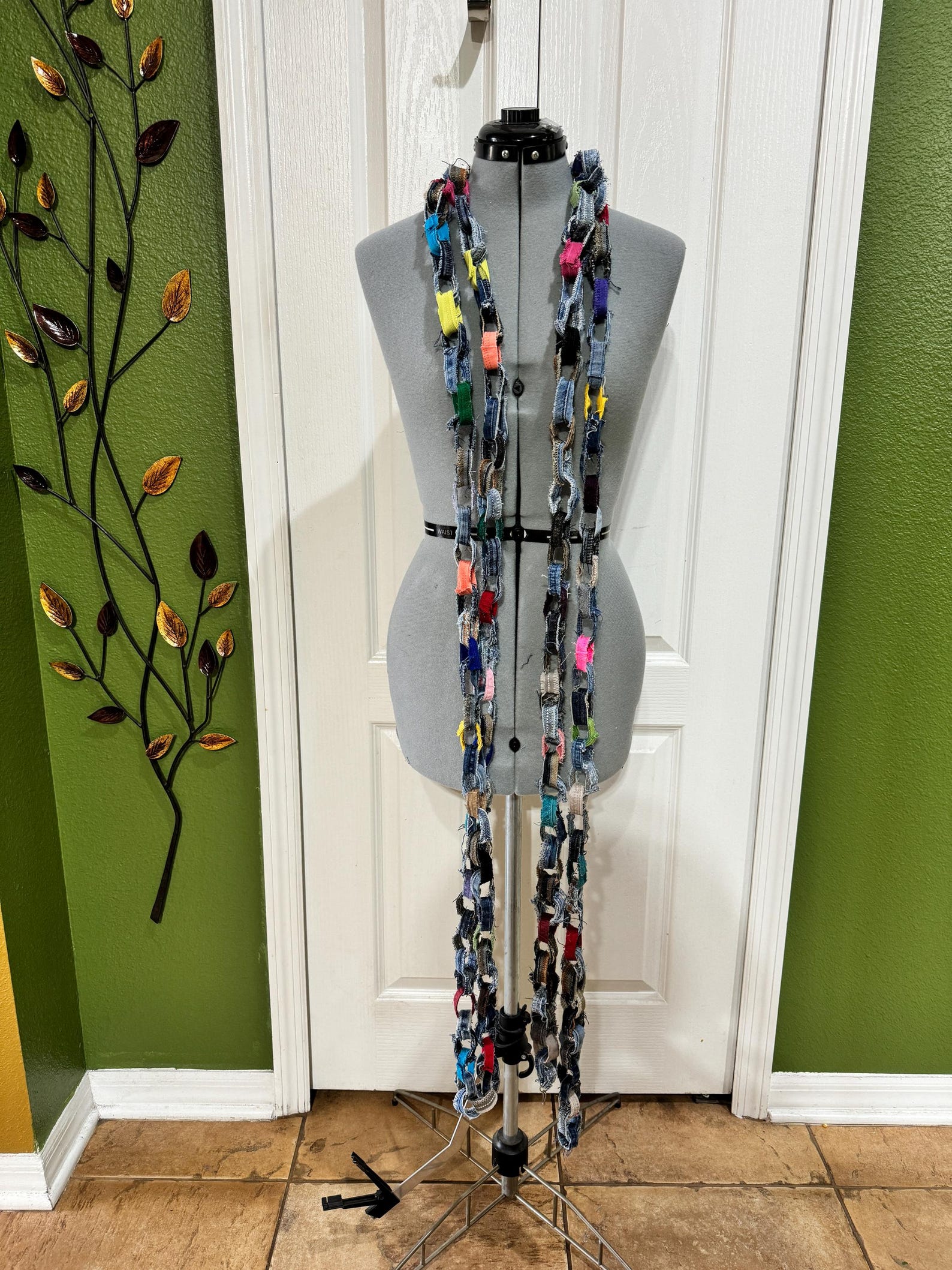 Color Denim Necklace,denim Loop Necklace,jean Loop Necklace,handmade ...
