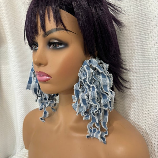 Denim Earrings - Etsy