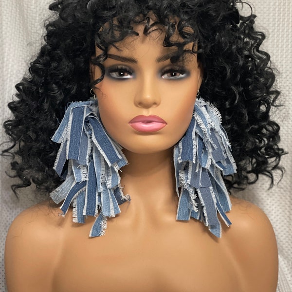 Denim Earrings - Etsy