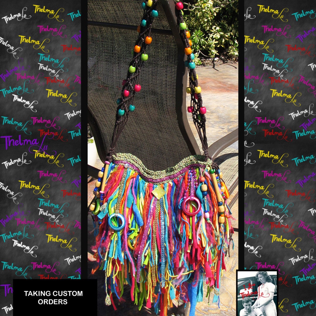 Upcycled Fringe Bag,beaded,custom Made,one of A Kind,hippie,boho,funky ...