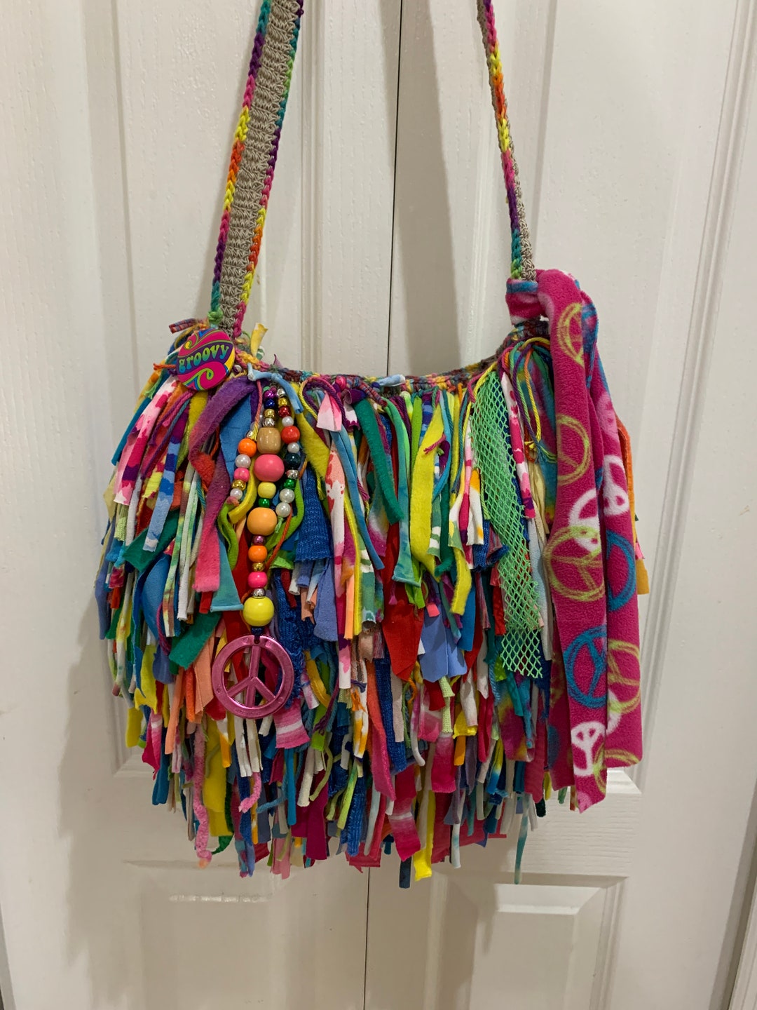 Hippie Fringe Bag,tye Dye Purse,fringe Dye Tie Bag,peace, Beaded Bag ...