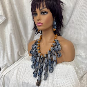 Denim Loop Necklace,jean Loop Necklace,handmade Necklace,denim Neck ...