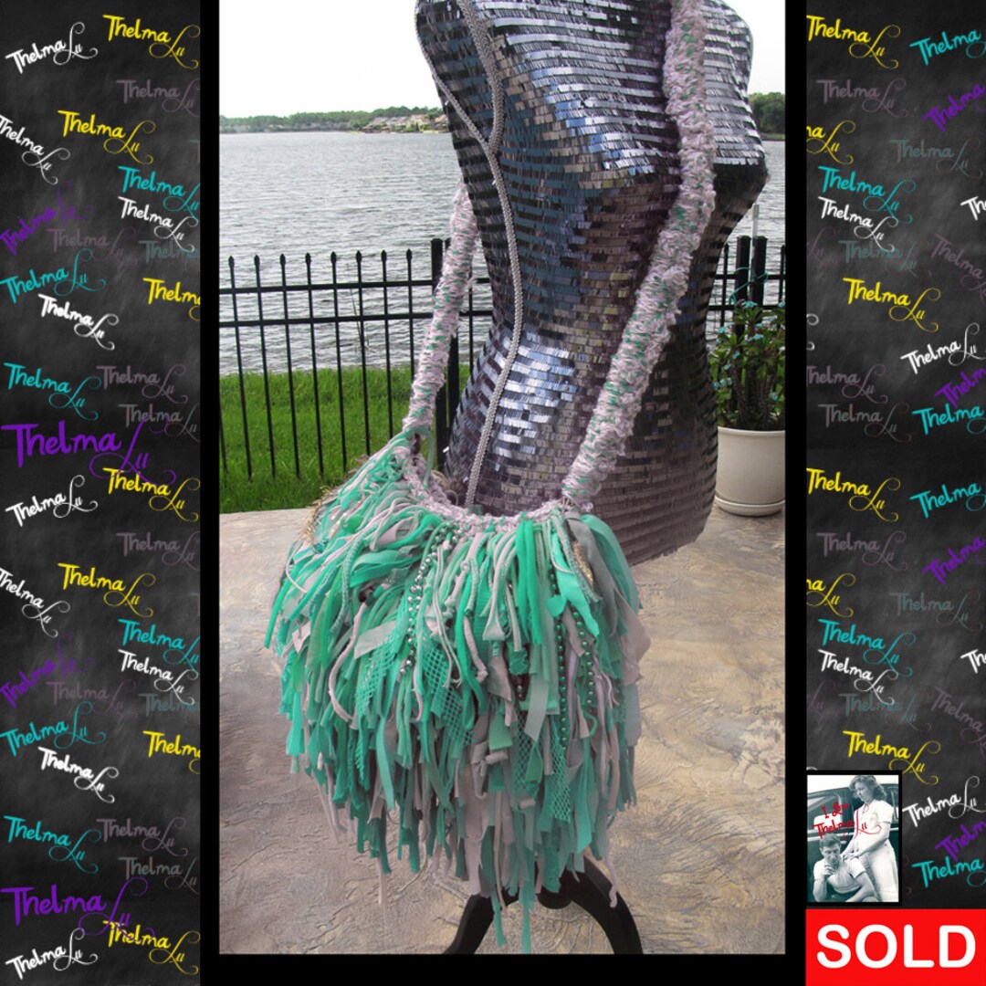 Green Fringe Handbag, Upcycled Fringe Handbag,custom Made,one of A Kind ...