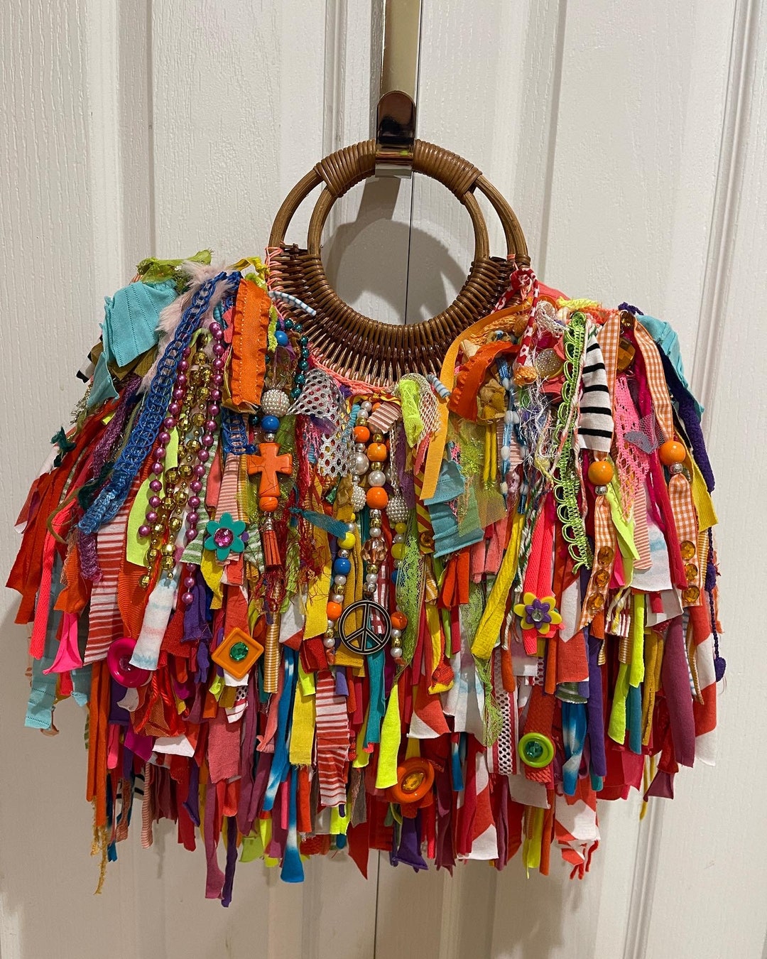 Vibrant Colored Bag,fringed Handbag,custom Fringe Bag,fabric Fringe Bag ...