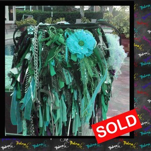 Upcycled Fringe Handbag,green Tones,bling,sparkle,jeweled,scrap, Custom ...