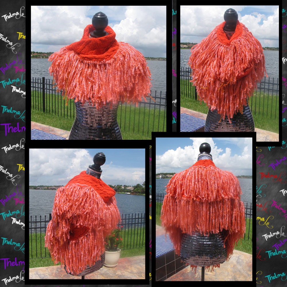 Infinity Scarfcrochet Fringe Scarfultra Fringefringe | Etsy