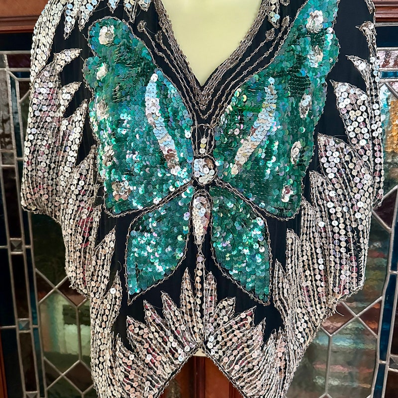 Sequin Butterfly Top - Etsy