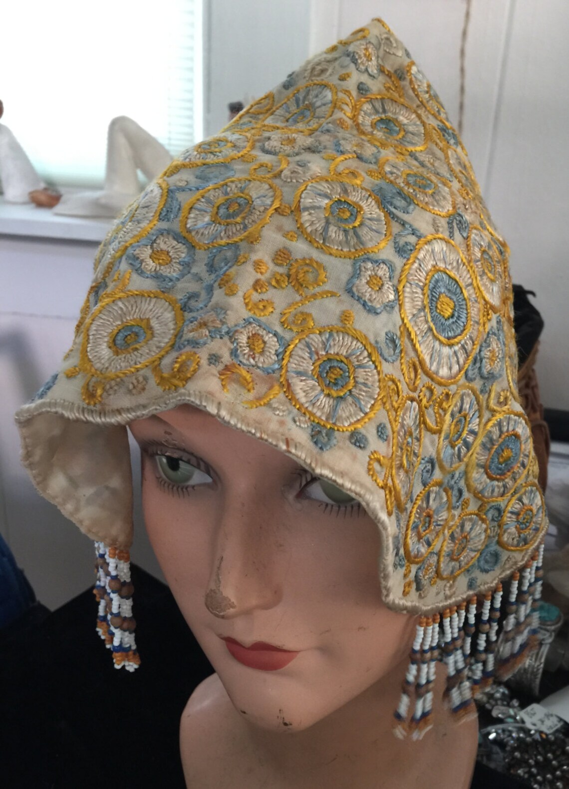 Cone Hat Circa 1925fully Hand Embroidered and Beadedethnic - Etsy