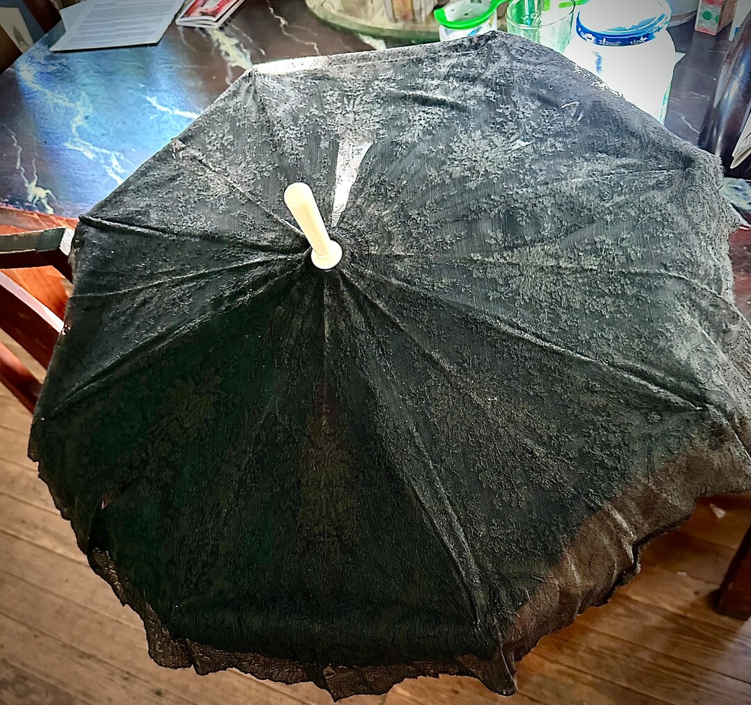 Late 1800s Early 1900s Collapsable,travel Parasol, in Silk Lace ...