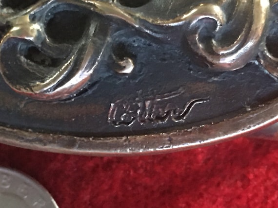 Bronze cast Art Nouveau guild female belt buckle sig… - Gem