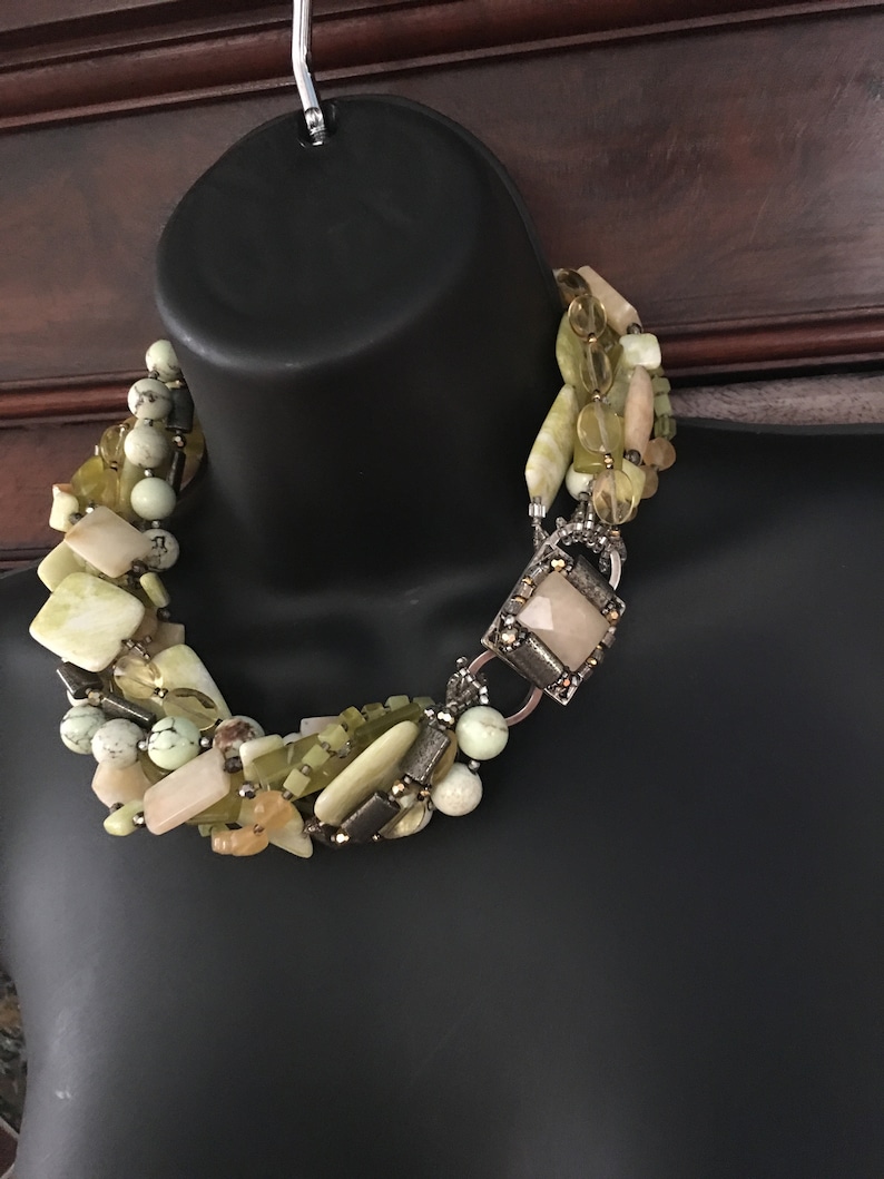 Miriam Haskell Signed Bead and Stone Necklacecirca Late 80s | Etsy