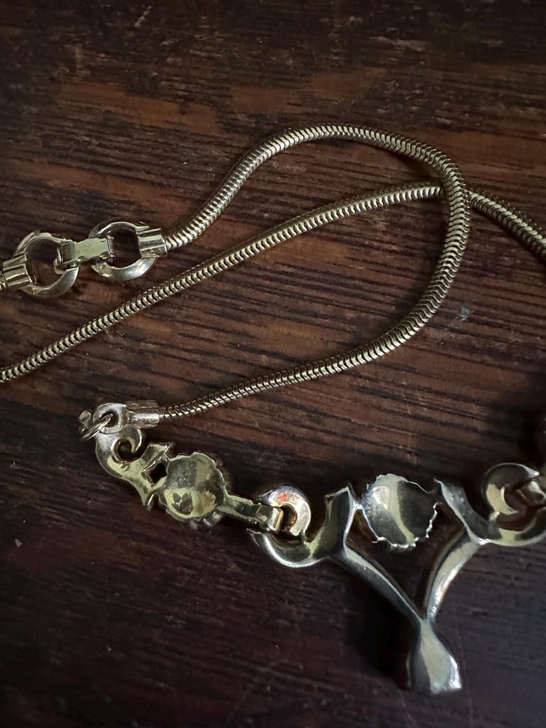 Mazer Bros Parure of Necklace and Clip on Earrings Circa 1940s in Clear ...