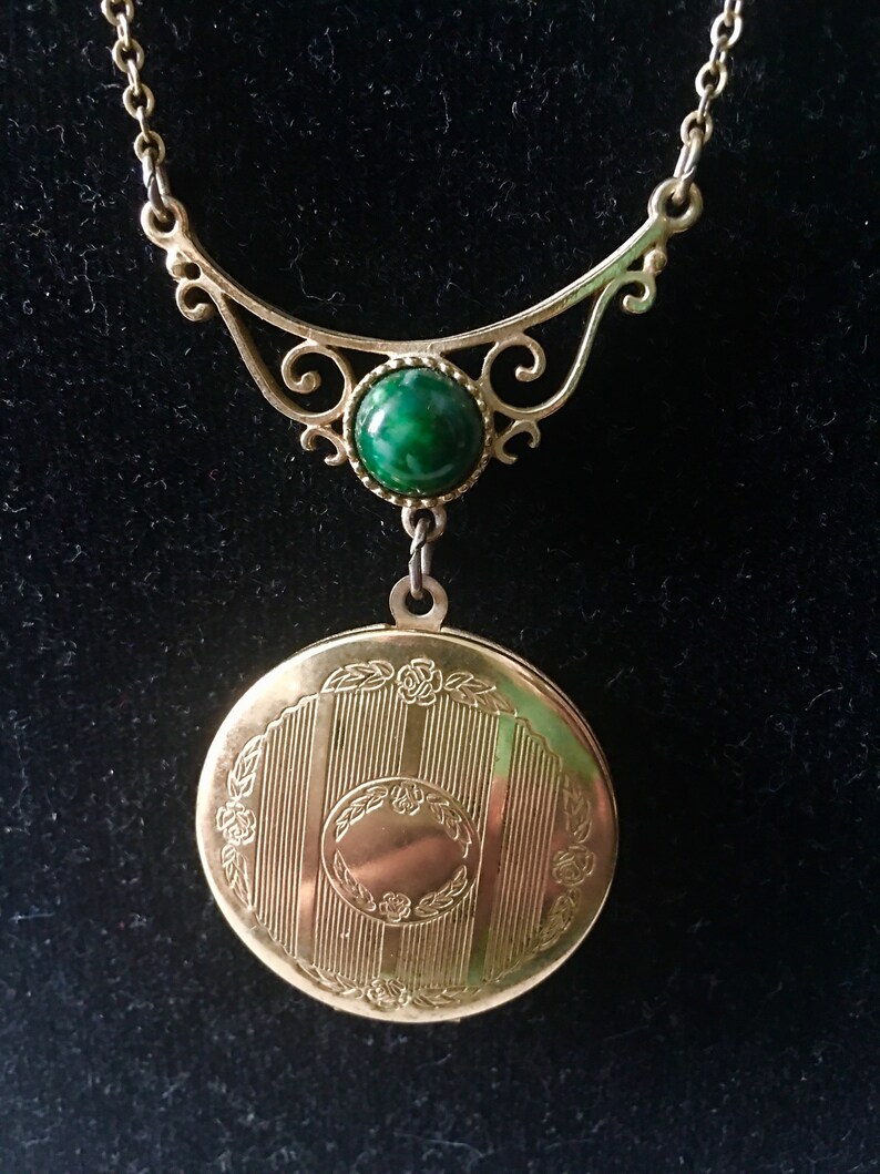 1950s Locket Necklace for Pictures or Hair in Goldtone With a | Etsy