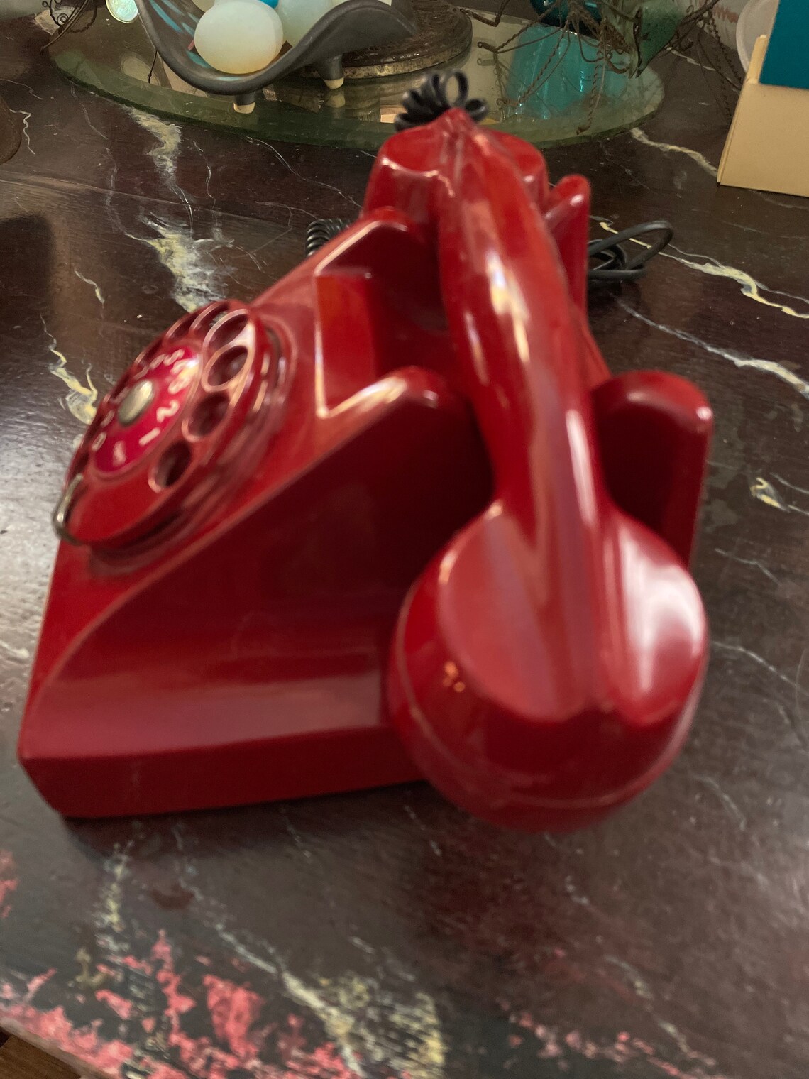 Ericsson Made in Sweden Rotary Dial Telephone, Circa 1950s in Red ...