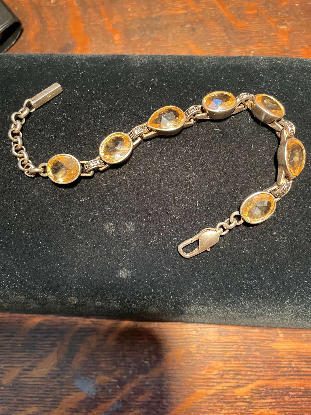 Kenneth Cole Bracelet in Citrine Stones Wth Marqesite Spacers Circa ...