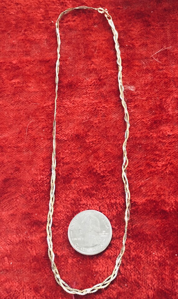 Necklace of 14Kt gold 3 strand braided figure 8 style circa | Etsy