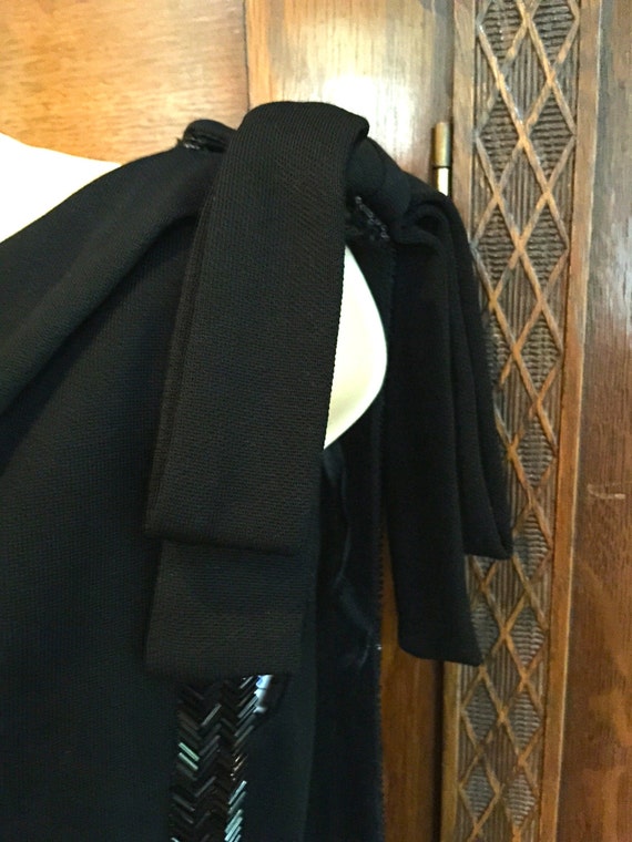 1960s black sheath with a beaded shroud overlay - Gem