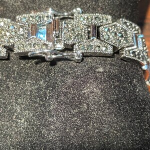 Marqasite and White Metal Marked PL Art Deco Bracelet Circa 1980s - Etsy