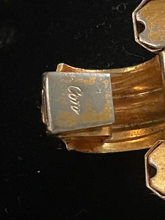 Coro Art Deco early 1940s gold metal and rhinestone b… - Gem