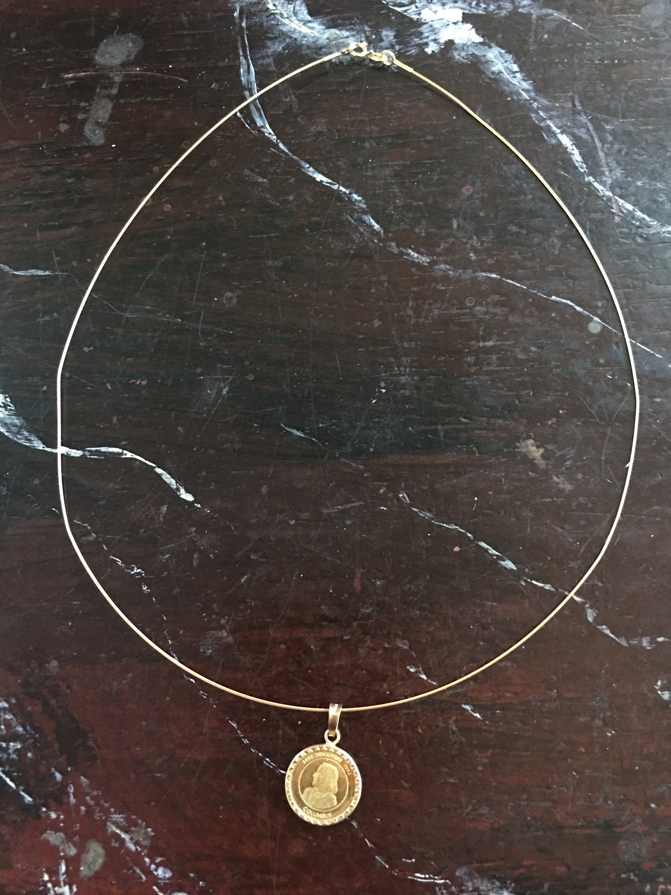 A 14 Kt Gold Columbus Discovery Coin 1492-1992 With 14 Kt Chain - Etsy